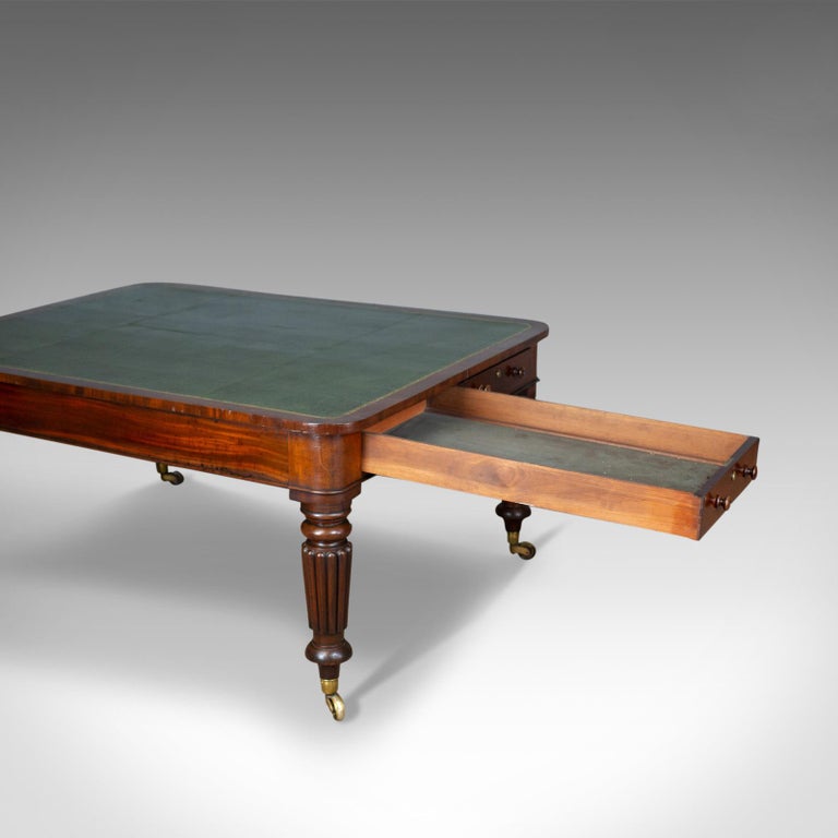 Antique Library Table, English, William IV, Mahogany, Cartographers ...