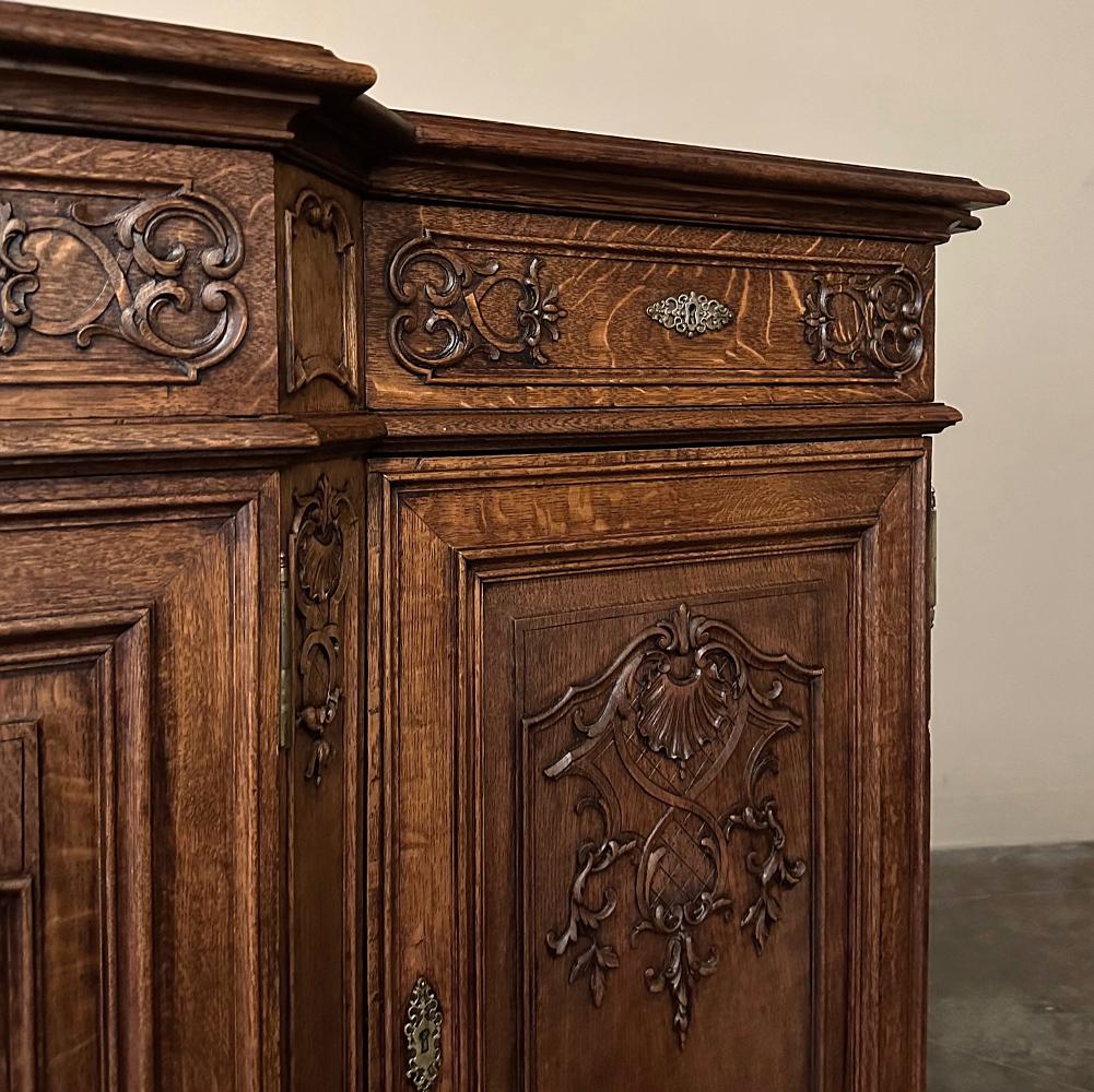 Antique Liegoise Louis XIV Step-Front Buffet For Sale at 1stDibs