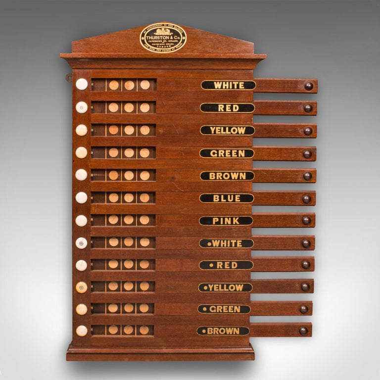 Antique Life Pool Scoreboard, English, 12 Player, Billiards, Thurston ...