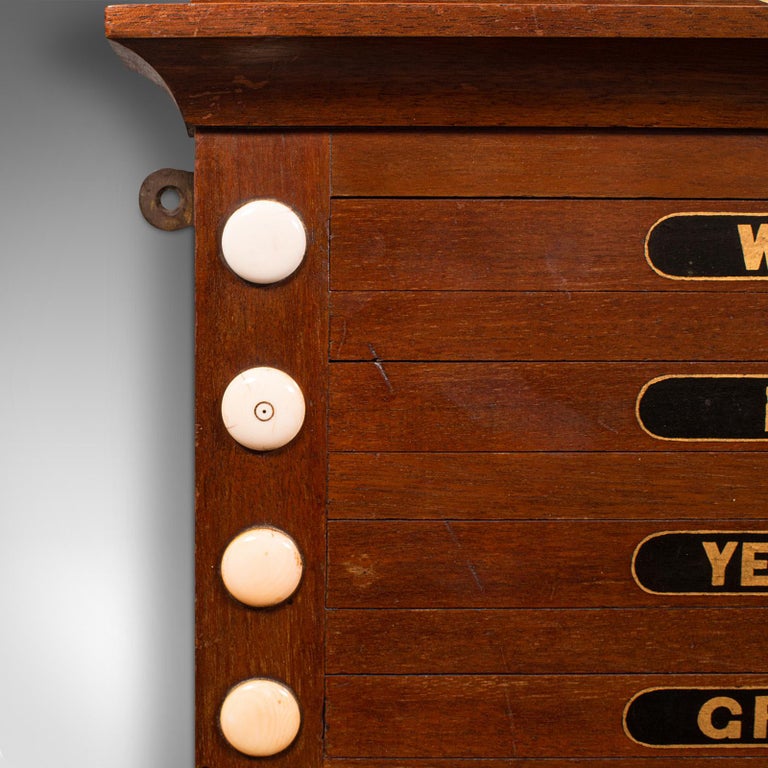 Antique Life Pool Scoreboard, English, 12 Player, Billiards, Thurston ...