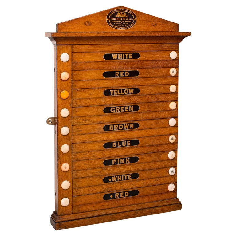 Antique Life Pool Scoreboard, English, Oak, 9 Player, Thurston and Co ...
