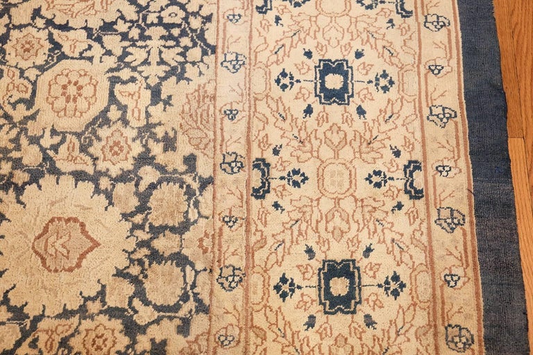 Antique Light Blue Color Persian Tabriz Rug. Size: 10 ft 3 in x 12 ft 6 ...