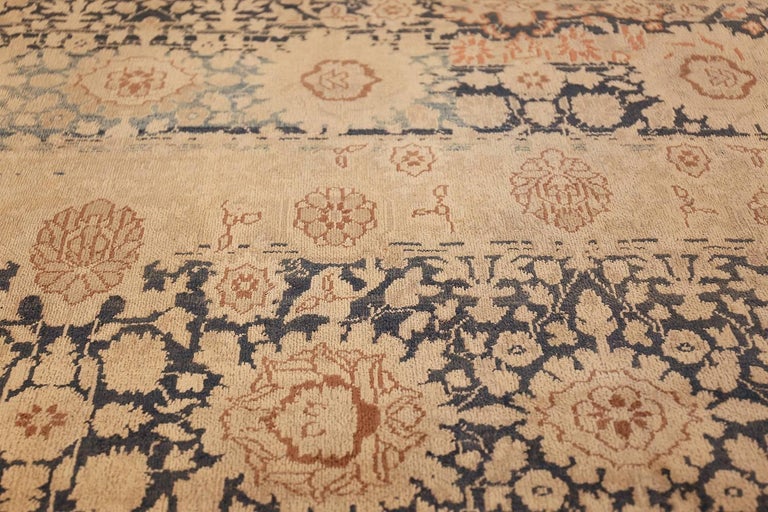 Antique Light Blue Color Persian Tabriz Rug. Size: 10 ft 3 in x 12 ft 6 ...