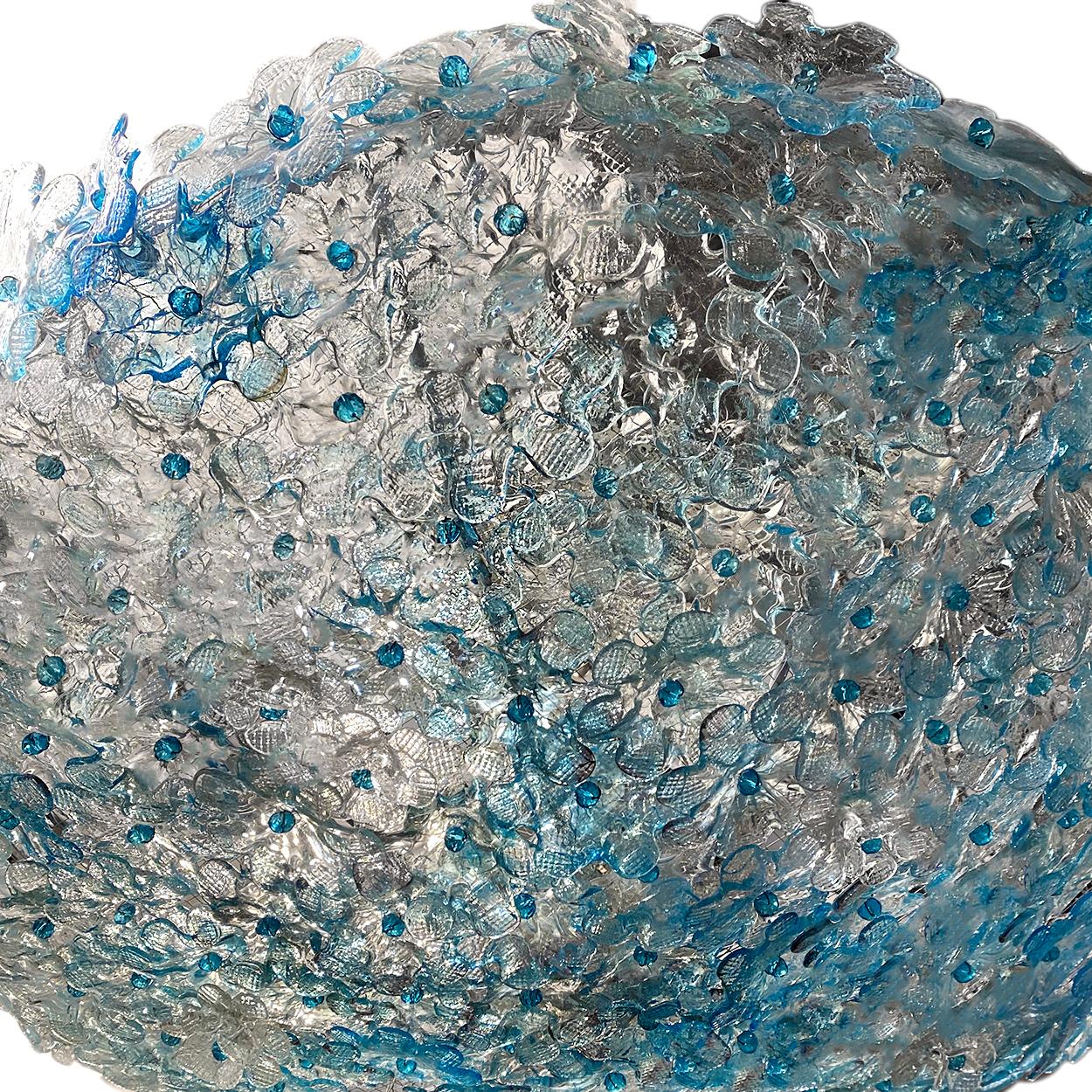 Antique Light Blue Murano Light Fixture For Sale at 1stDibs