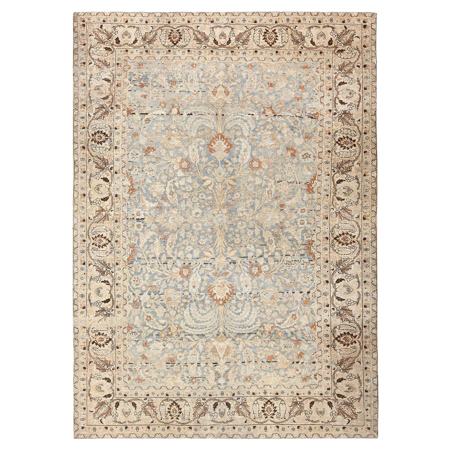 Large Antique Light Blue Persian Khorassan Rug. Size: 10 ft 9 in x 16 ...