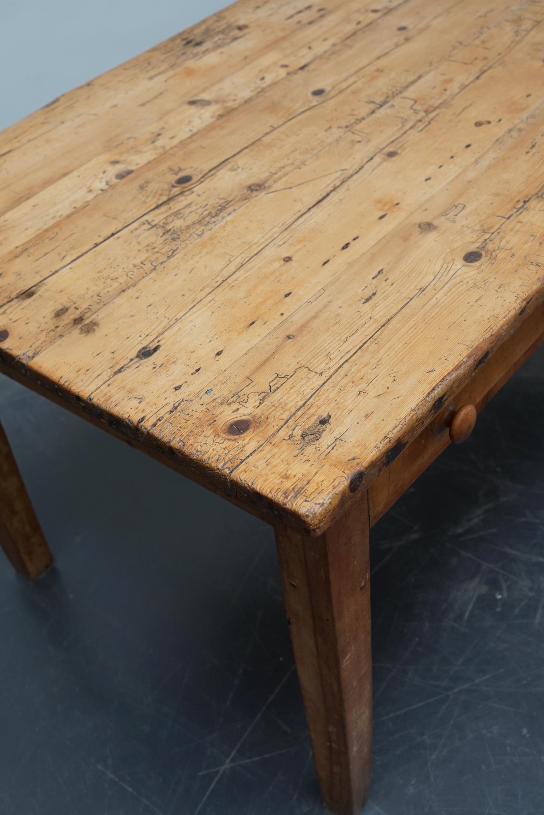 Antique Light Pine English Farmhouse Dining Table, 19th Century For ...