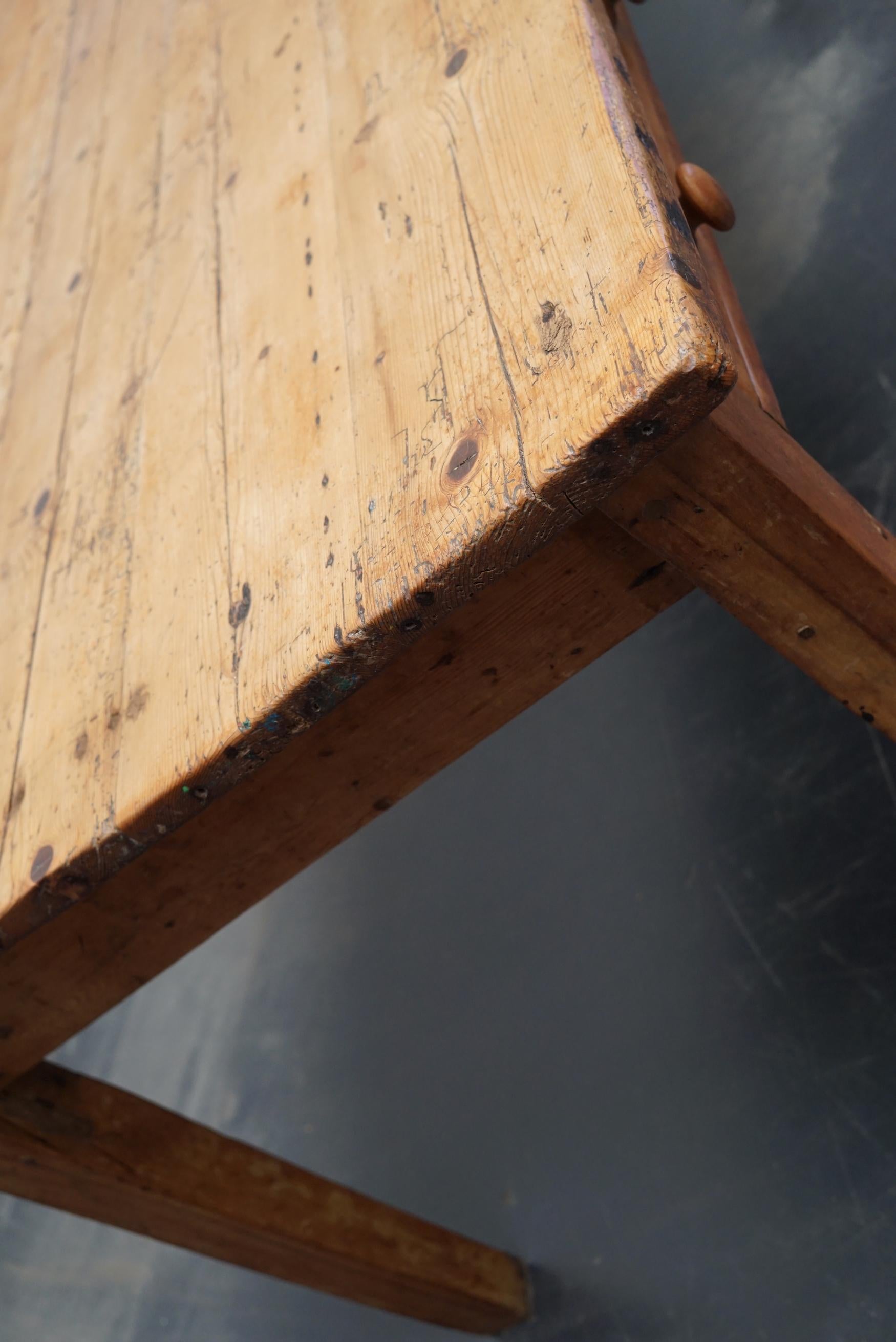 Antique Light Pine English Farmhouse Dining Table, 19th Century For ...