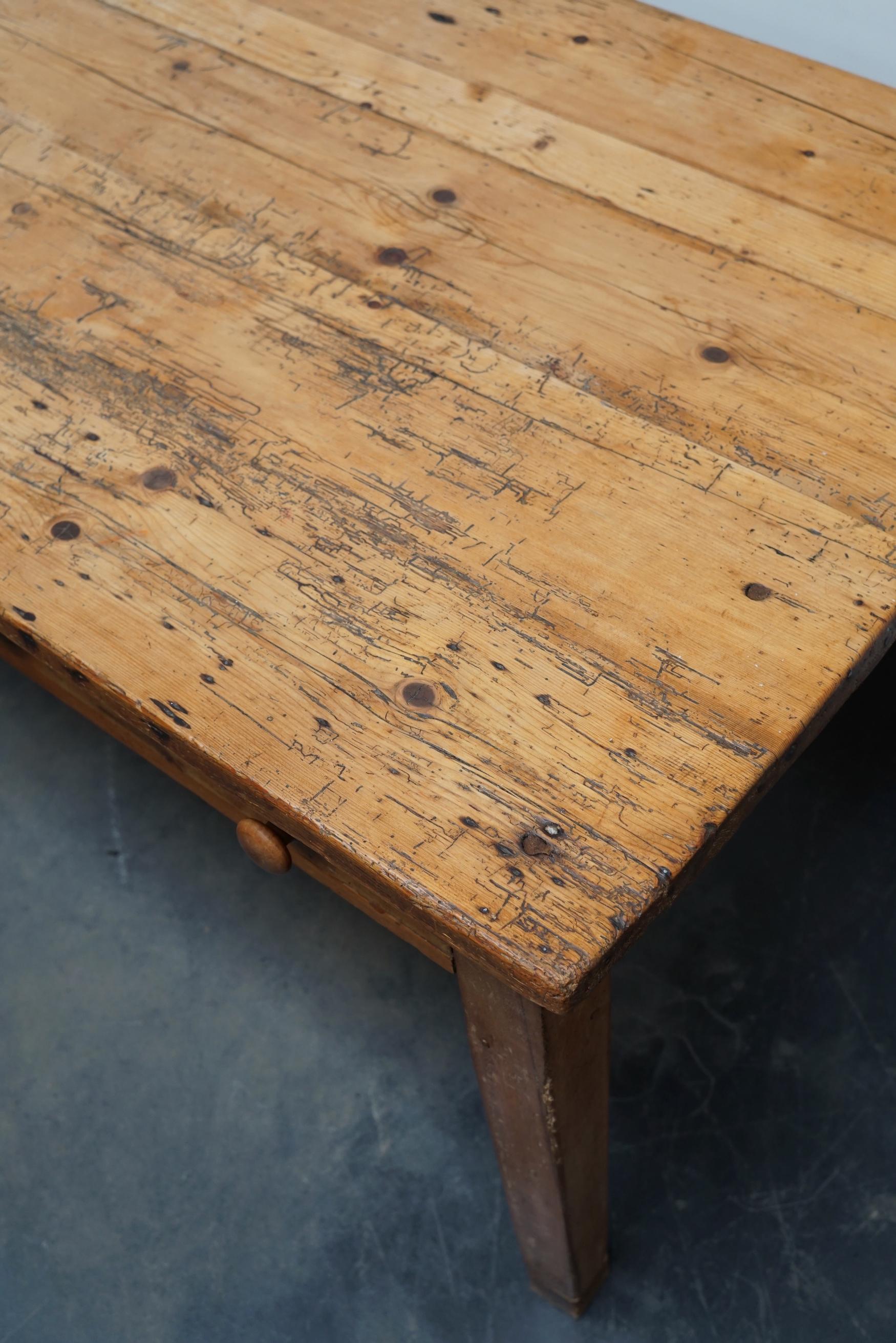 Antique Light Pine English Farmhouse Dining Table, 19th Century For ...