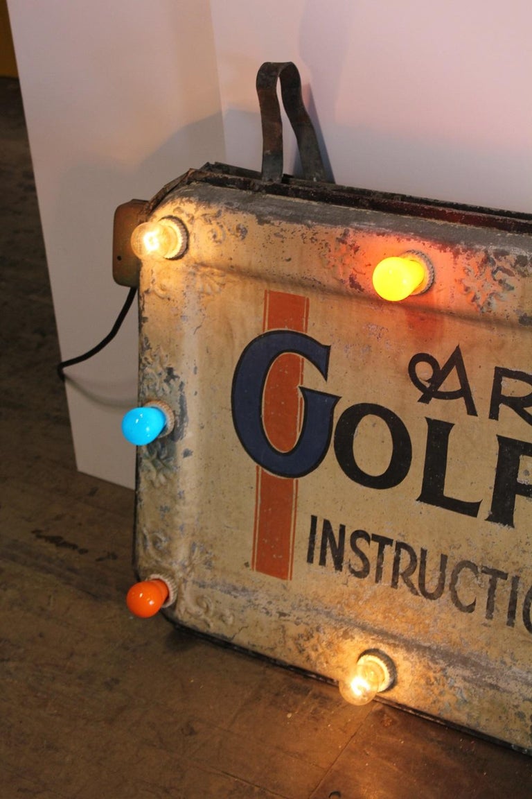 Antique Light Up Sign "Golf School" For Sale at 1stDibs