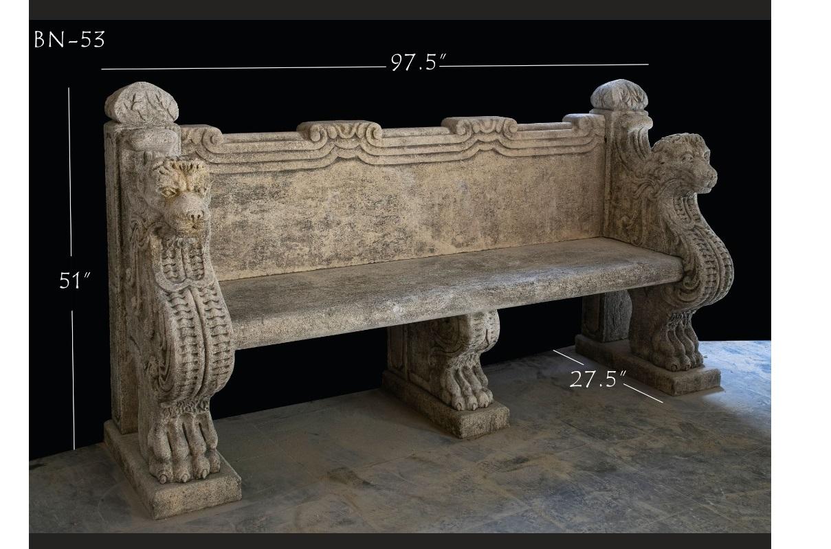 Antique Limestone Bench - Old Stone Bench - Garden Bench For Sale at ...