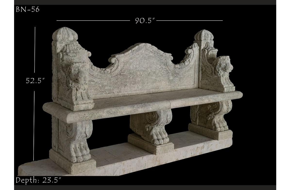 Antique Limestone Bench - Old Stone Bench - Garden Bench For Sale at ...