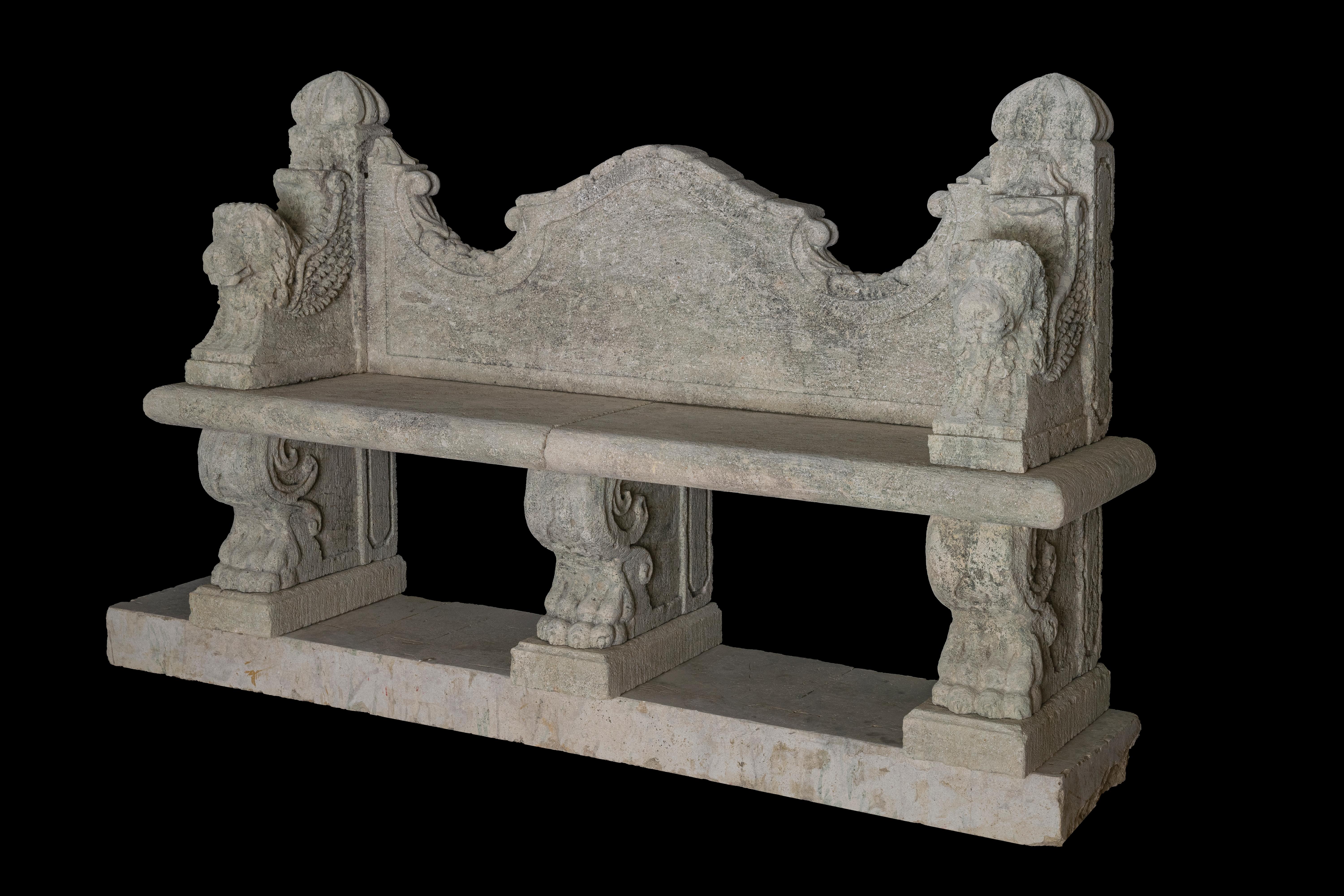 Antique Limestone Bench - Old Stone Bench - Garden Bench For Sale at ...