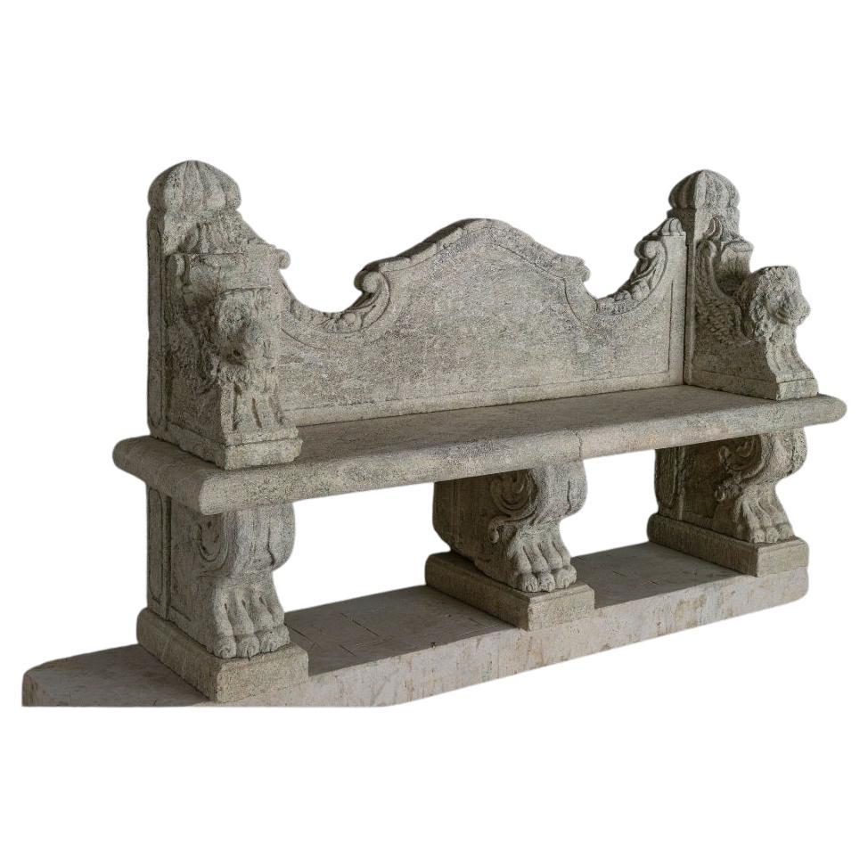 Antique Limestone Bench - Old Stone Bench - Garden Bench For Sale at ...