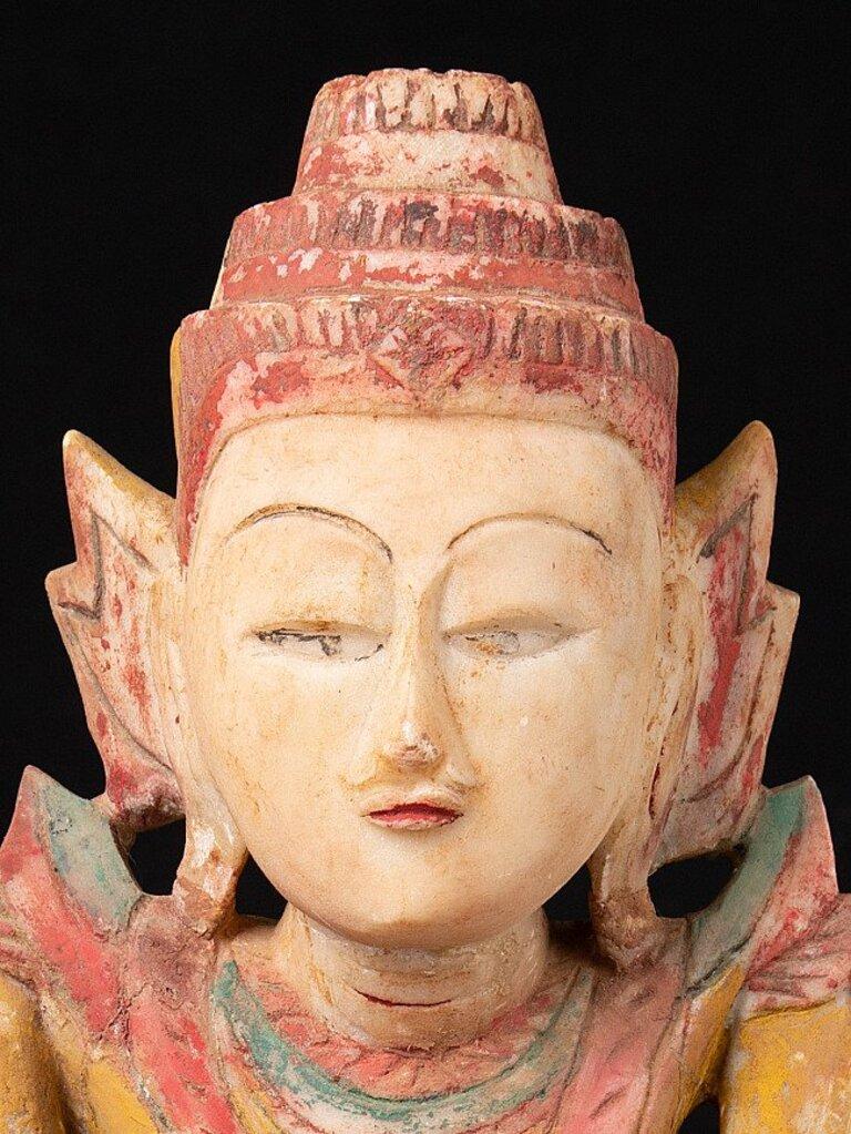 Antique Limestone Shan Buddha Statue from Burma For Sale at 1stDibs