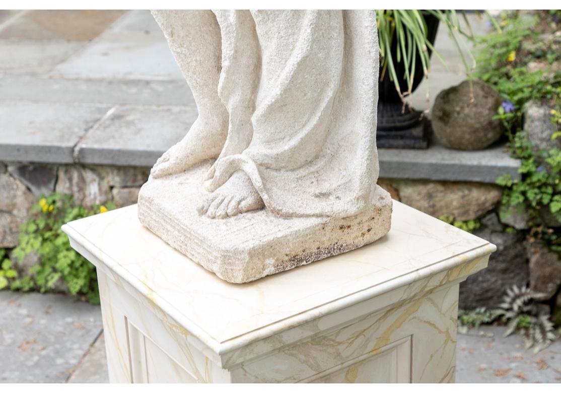 Antique Limestone Statue Of Summer On Custom Base From The NYBG 2002 ...