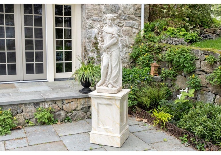 Antique Limestone Statue Of Summer On Custom Base From The NYBG 2002 ...