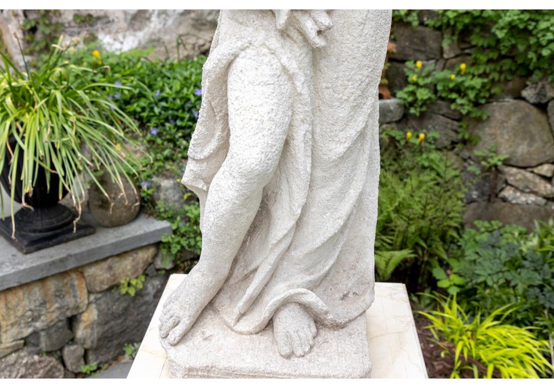 Antique Limestone Statue Of Summer On Custom Base From The NYBG 2002 ...