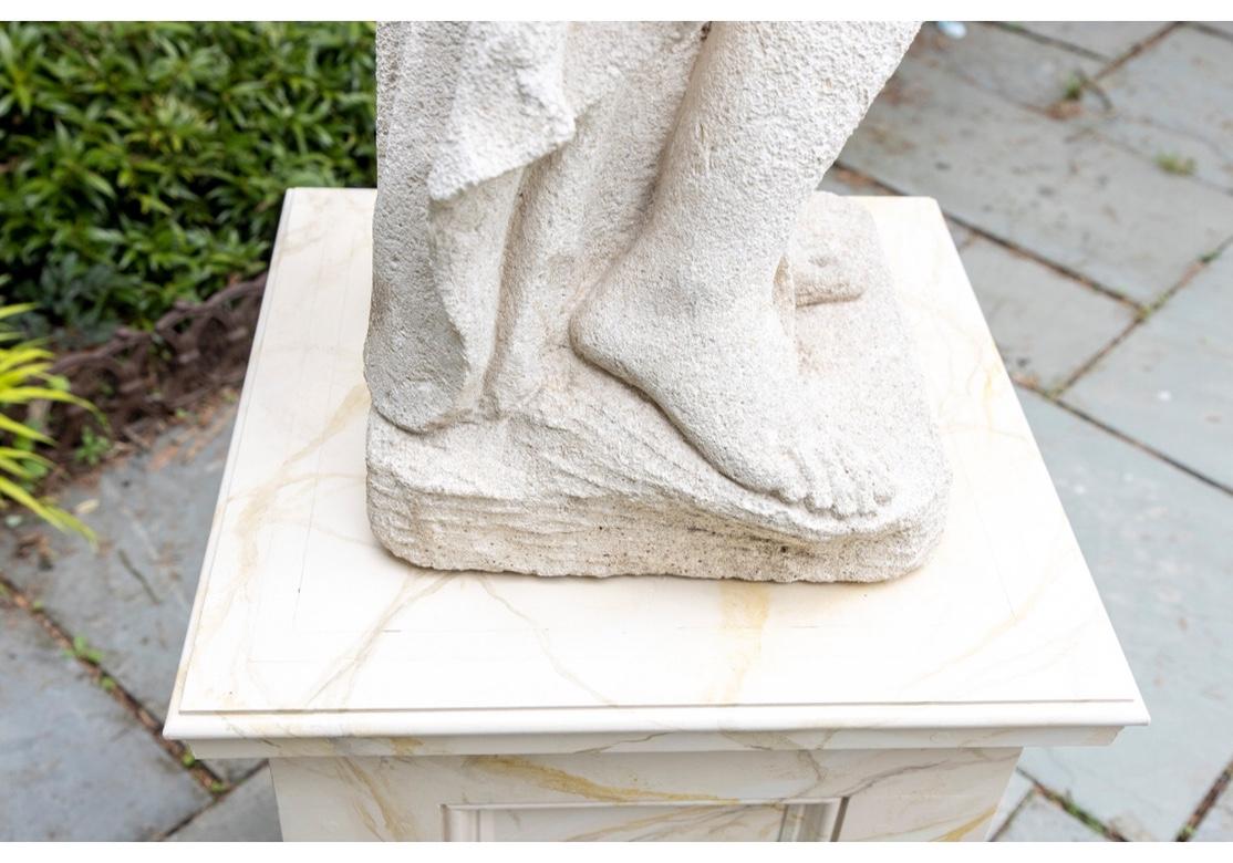 Antique Limestone Statue Of Summer On Custom Base From The NYBG 2002 ...