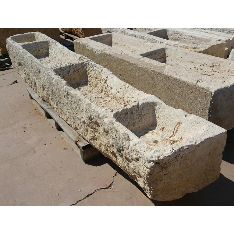 Antique Limestone Trough, Four Compartment For Sale at 1stDibs