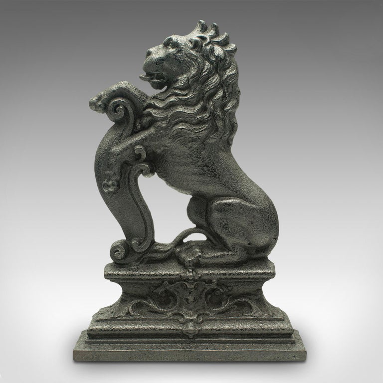 Antique Lion Rampant Doorstop, English, Iron, Decorative, Door Keeper ...
