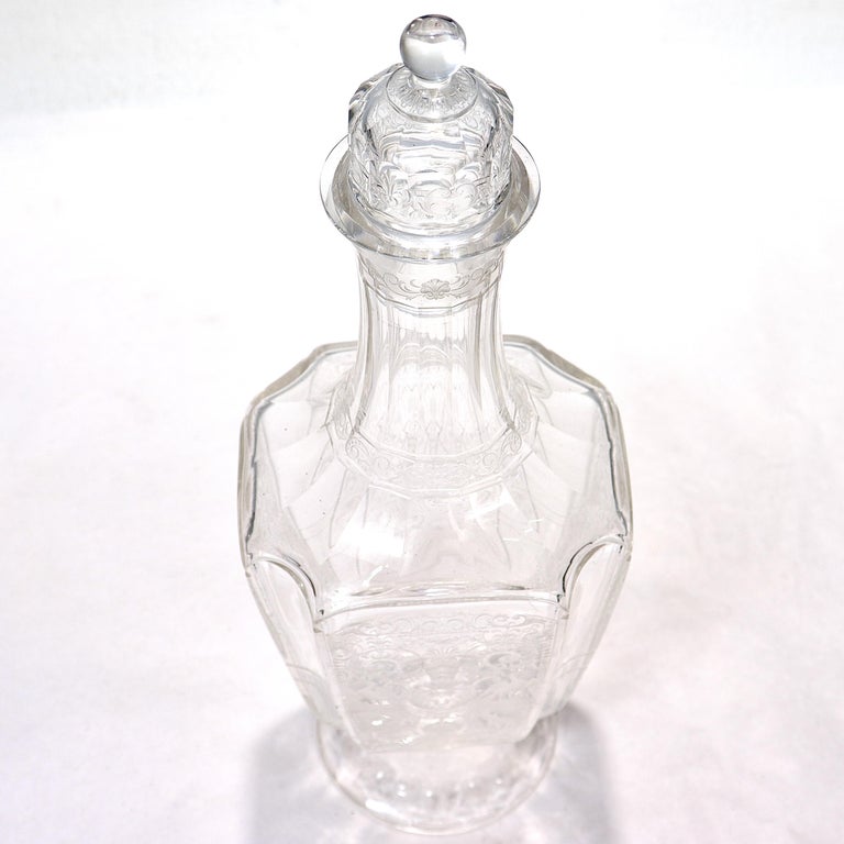 Antique Lobmeyr Austrian 'Rock Crystal' Etched and Engraved Cut Glass ...