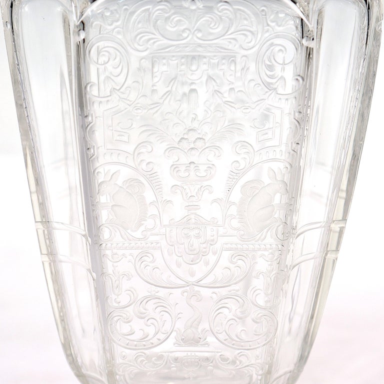 Antique Lobmeyr Austrian 'Rock Crystal' Etched and Engraved Cut Glass ...