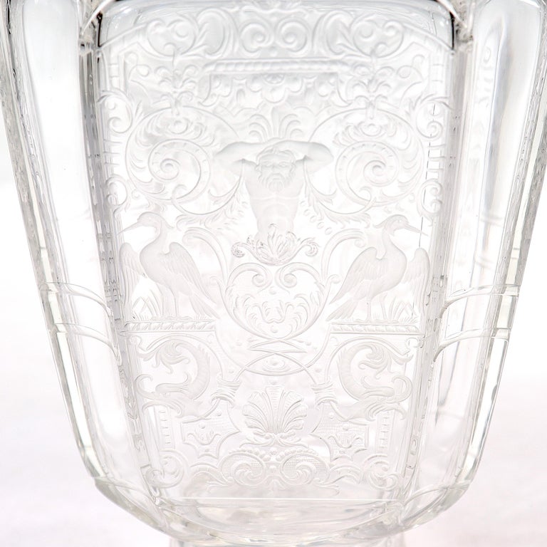 Antique Lobmeyr Austrian 'Rock Crystal' Etched and Engraved Cut Glass ...