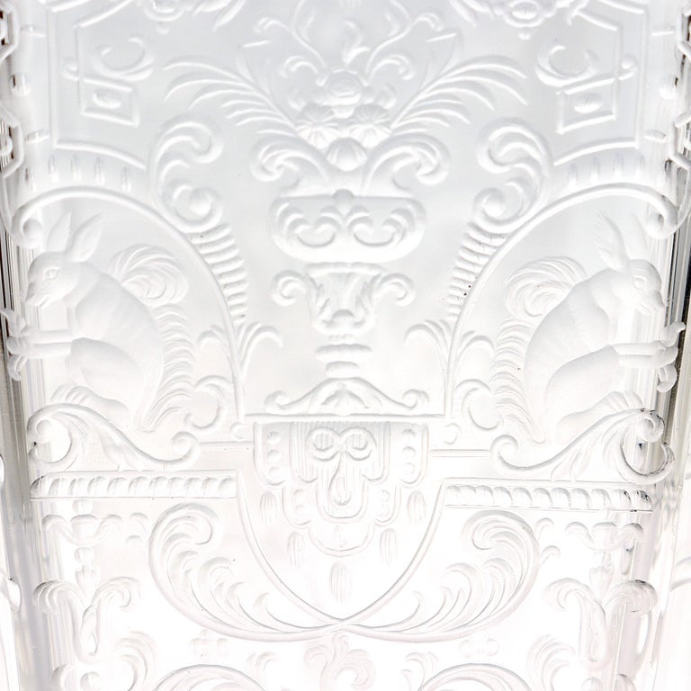 Antique Lobmeyr Austrian 'Rock Crystal' Etched and Engraved Cut Glass ...