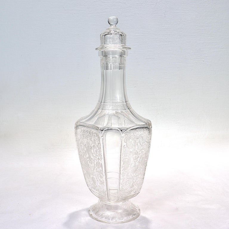 Antique Lobmeyr Austrian 'Rock Crystal' Etched and Engraved Cut Glass ...