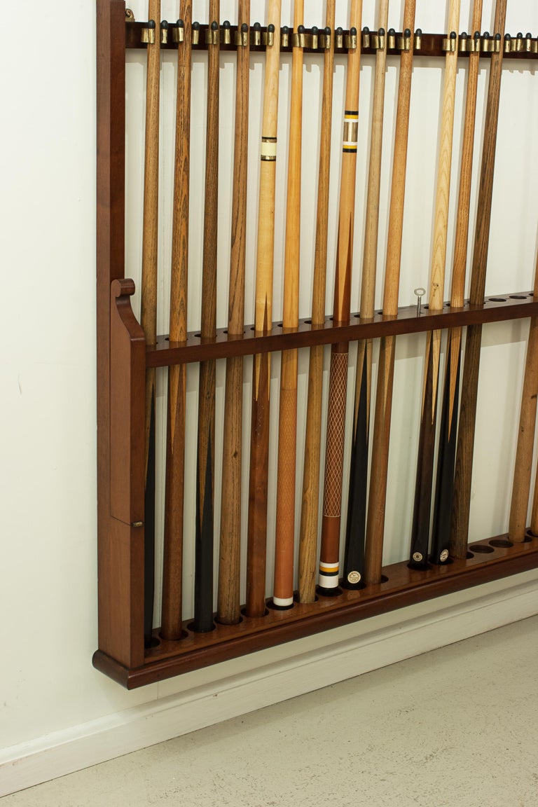 Antique, Lockable Billiard, Snooker Cue Wall Rack at 1stDibs | cue in ...