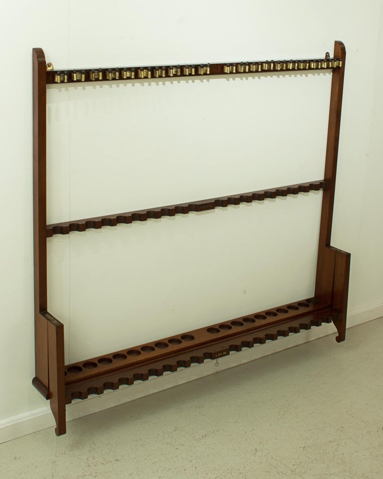 Antique, Lockable Billiard, Snooker Cue Wall Rack at 1stDibs | cue in ...