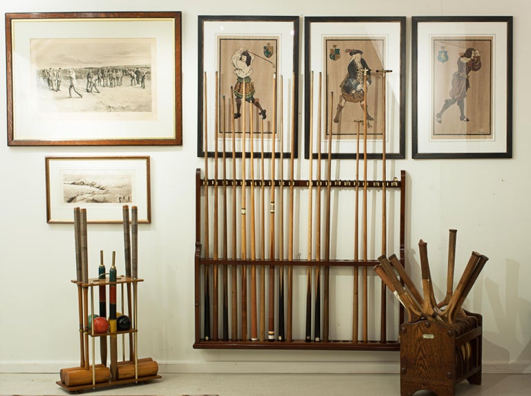Antique, Lockable Billiard, Snooker Cue Wall Rack at 1stDibs | cue in ...