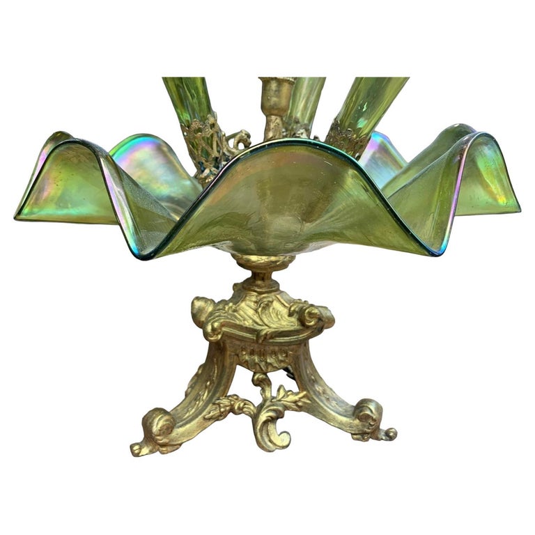 Antique Loetz Bohemian Art Galss Centerpiece, Epergne, 19th Century For ...