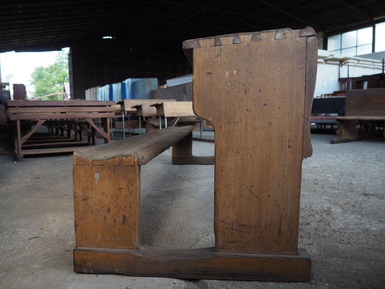 Antique Long All-Wood School Bench with Original Paint, 1930s For Sale ...