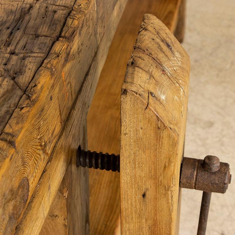 Antique Long Carpenters Workbench Rustic Console Table from France at ...