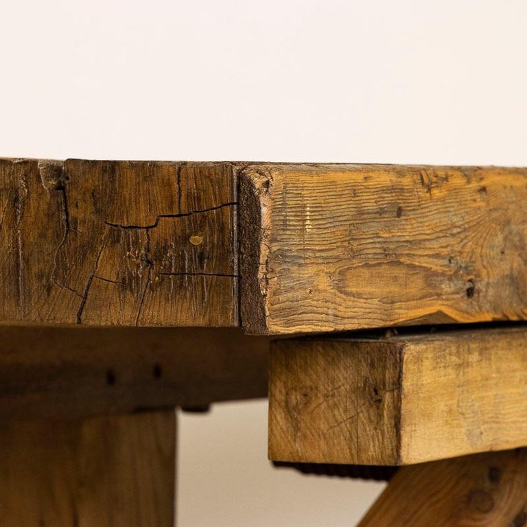 Antique Long Carpenters Workbench Rustic Console Table from France at ...