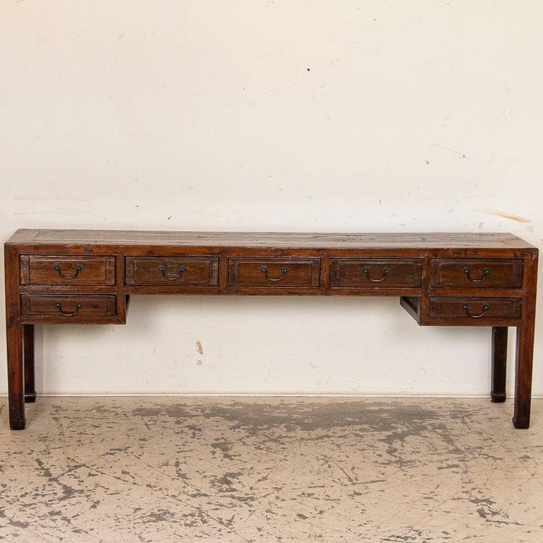 Antique Long Narrow Console Table, China at 1stDibs