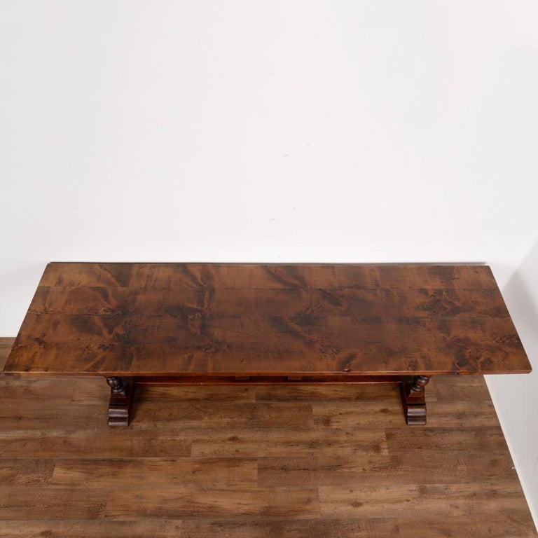 Antique Long Walnut Refectory Library Dining Table Console, France ...