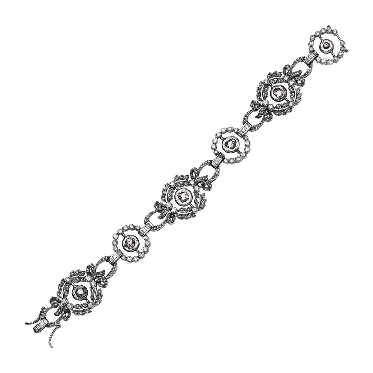 Antique Seven Panel Japanese Shakudo Bracelet at 1stDibs