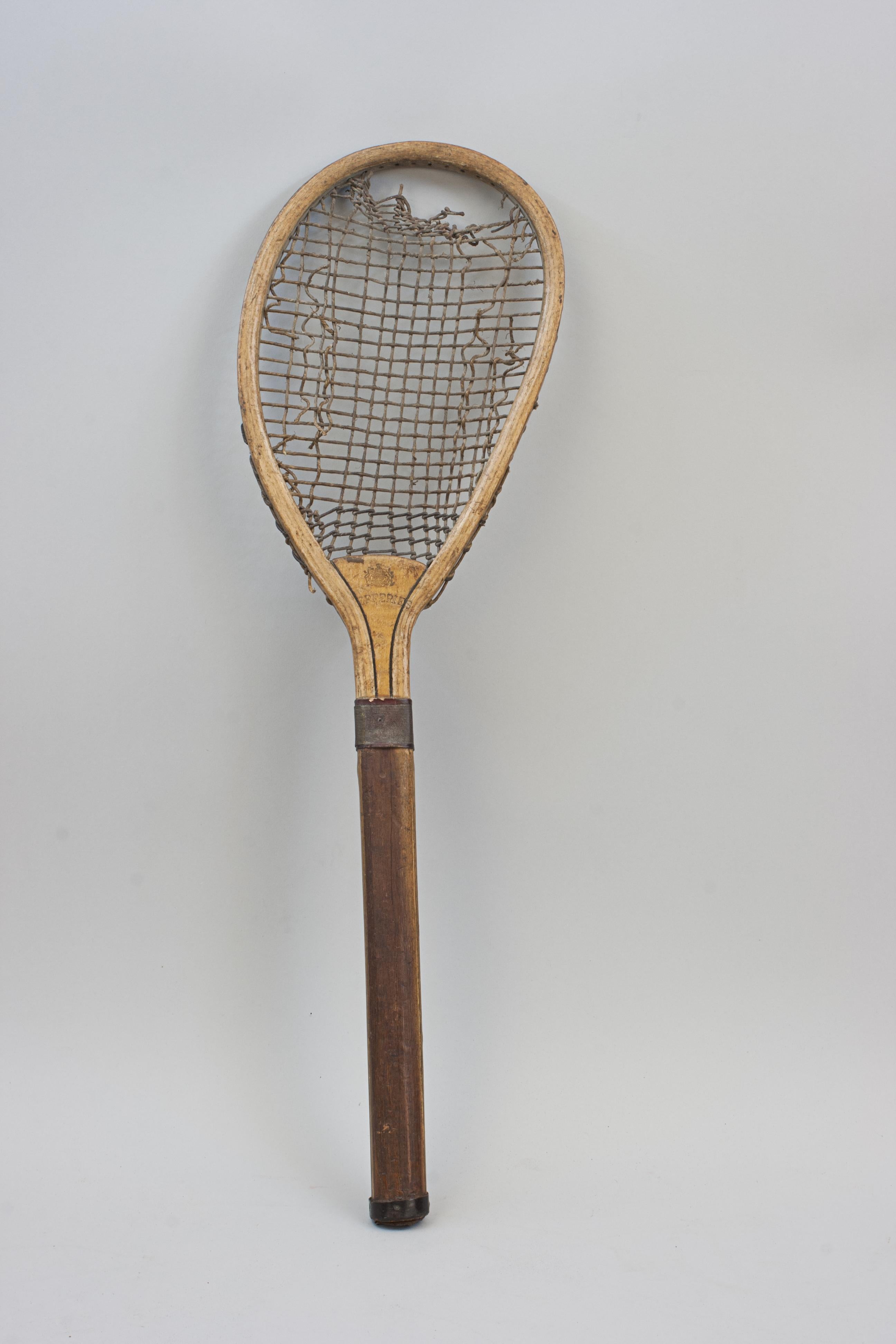 Antique Lop Sided Lawn Tennis Racket by Jefferies For Sale at 1stDibs