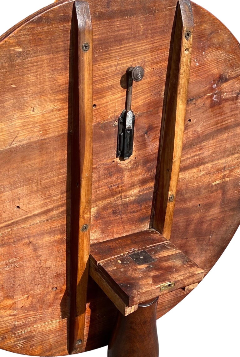 Antique Louis Philippe Cherry Wood Tilt Top Table For Sale at 1stDibs