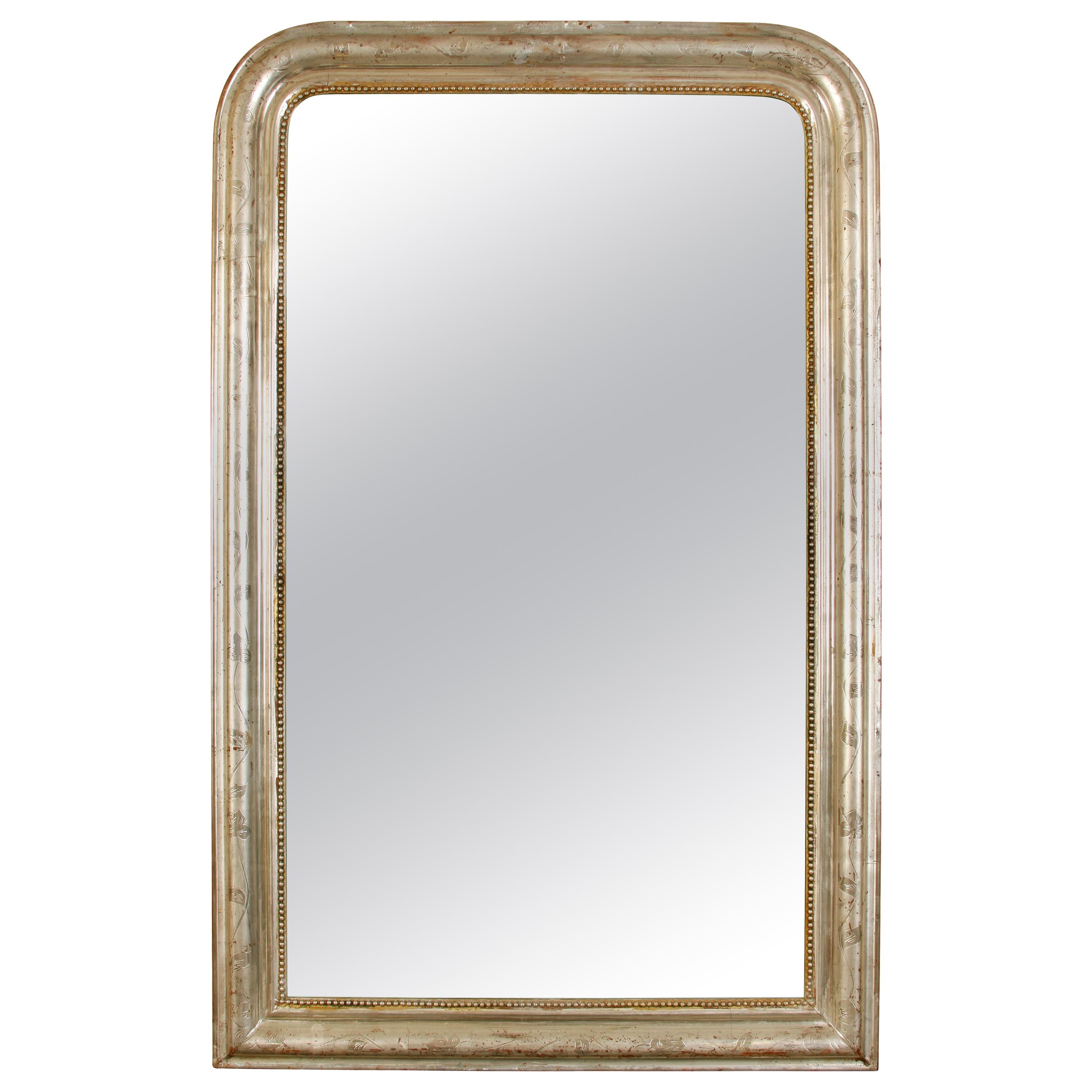 Antique Louis Philippe Silver Leaf Mirror at 1stDibs