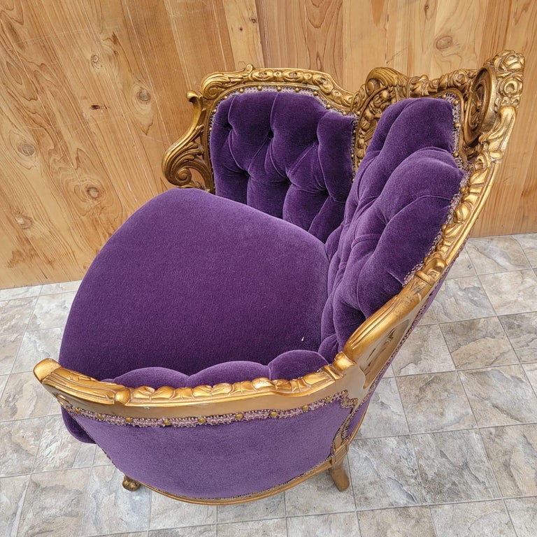 Antique Louis Style Carved Ornate Parlor Set Newly Upholstered - 2 ...