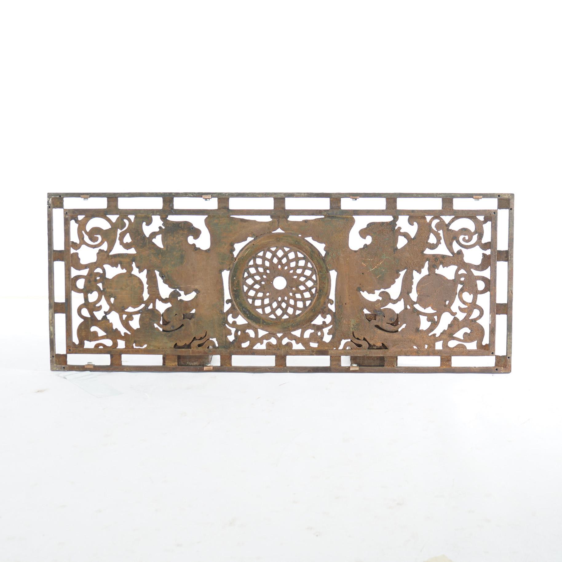 Antique Louis Sullivan Style Architectural Figural Cast Iron Elevator ...