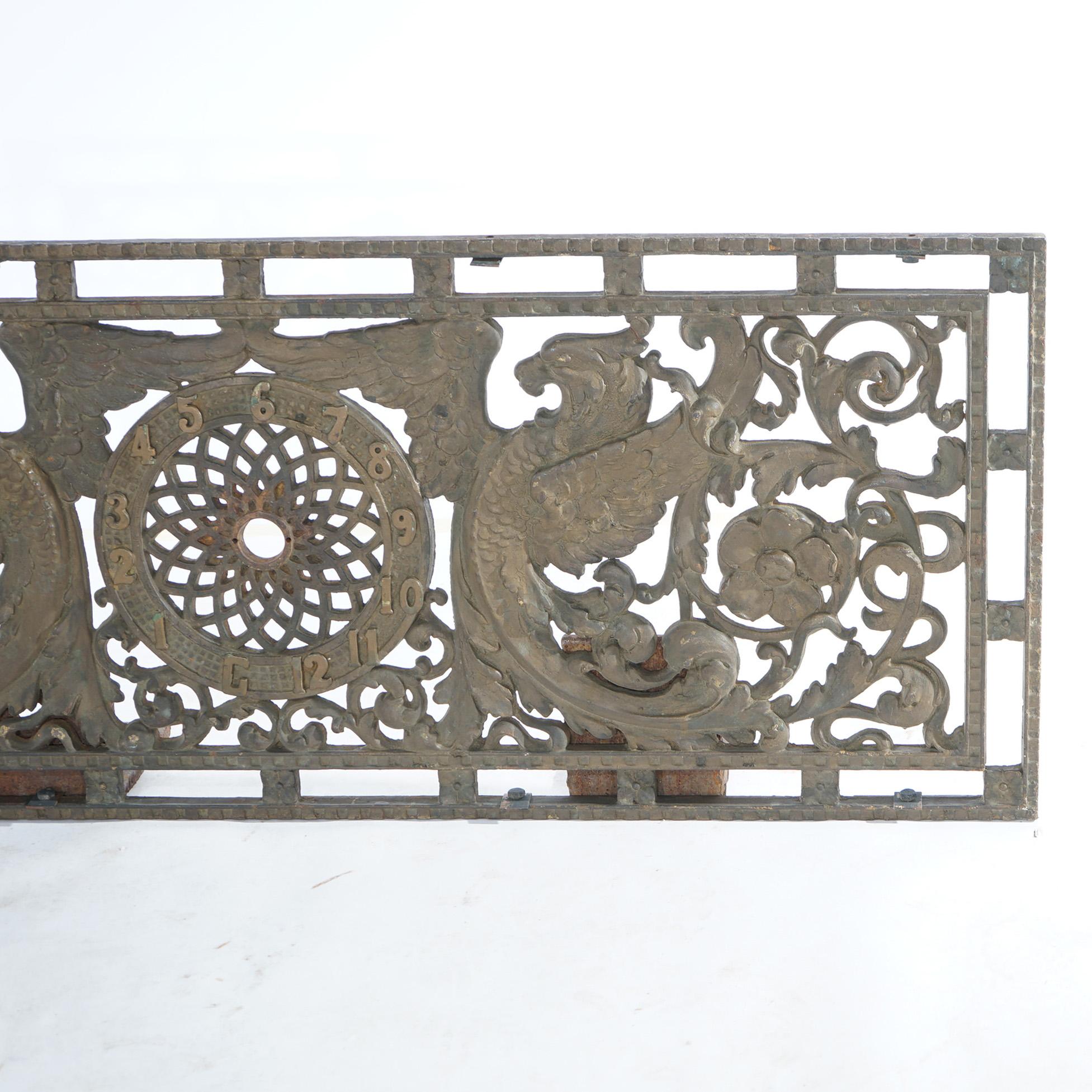 Antique Louis Sullivan Style Architectural Figural Cast Iron Elevator ...
