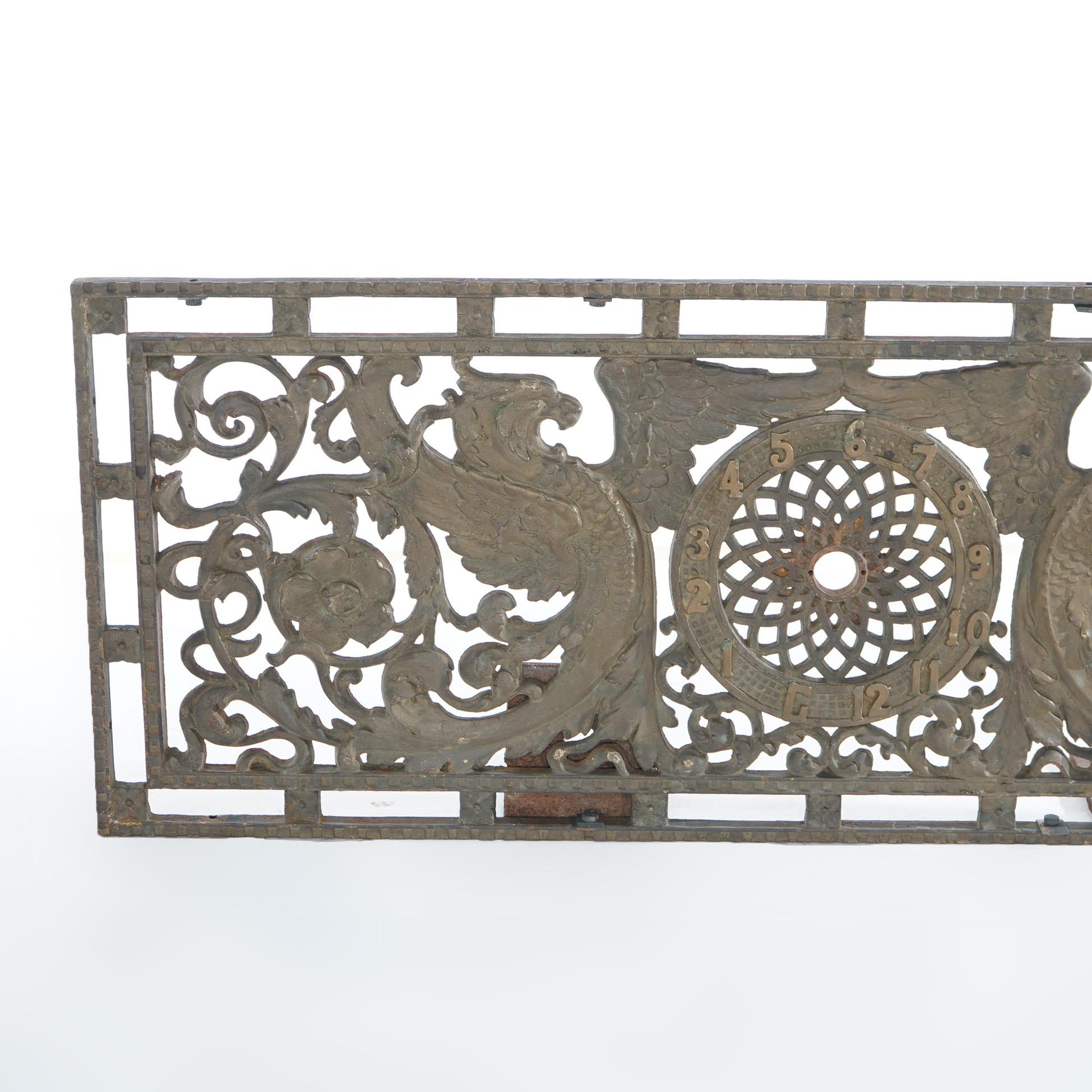 Antique Louis Sullivan Style Architectural Figural Cast Iron Elevator ...