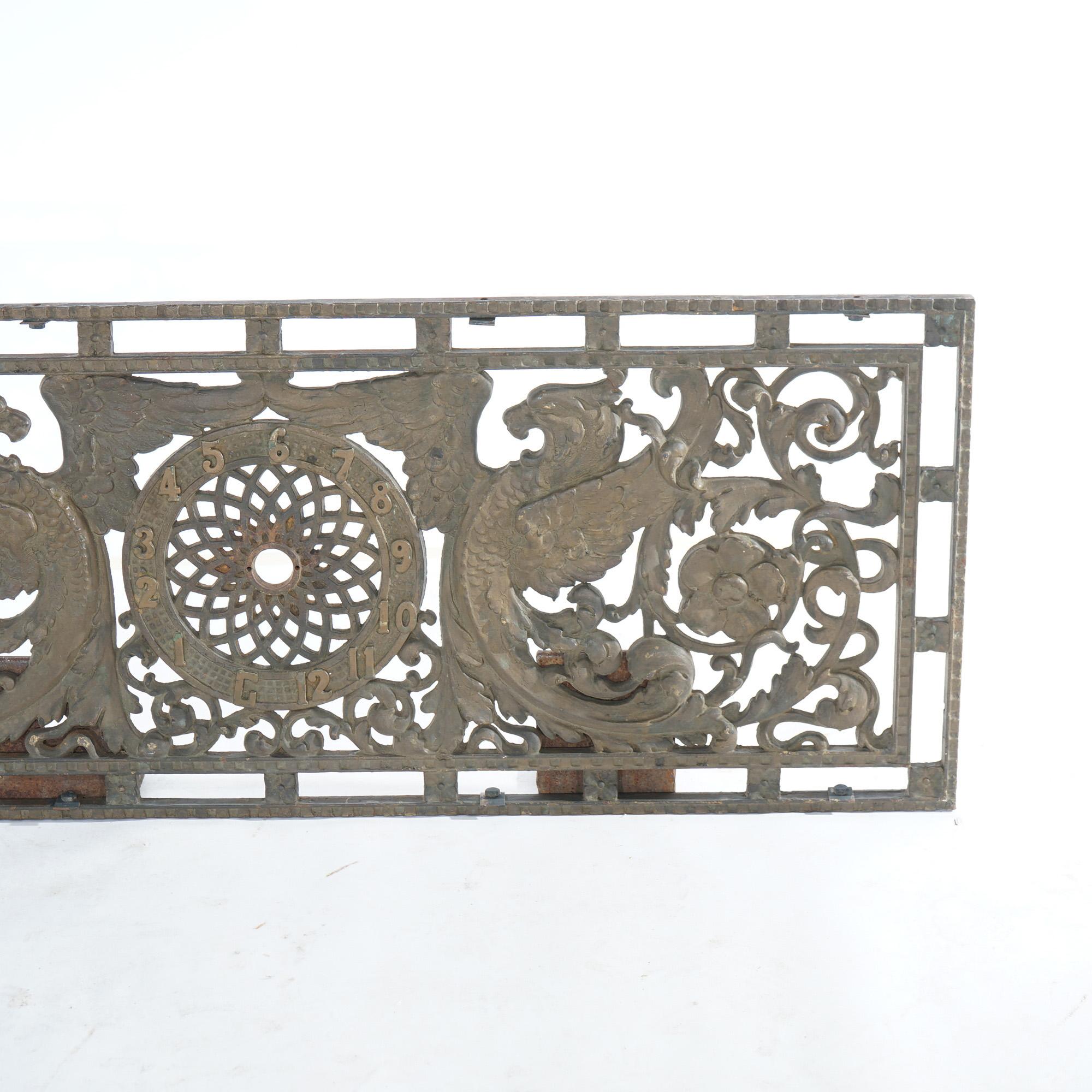 Antique Louis Sullivan Style Architectural Figural Cast Iron Elevator ...