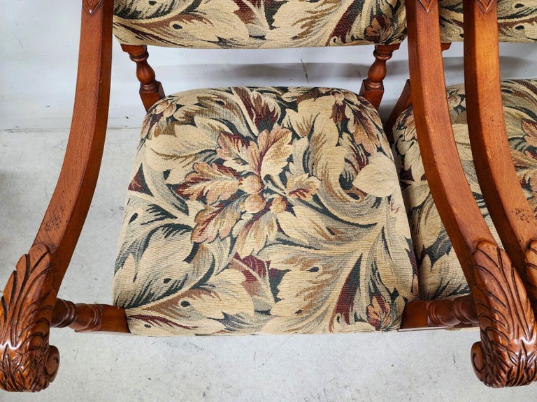 Antique Louis XIII Style French Armchairs, A Pair For Sale at 1stDibs