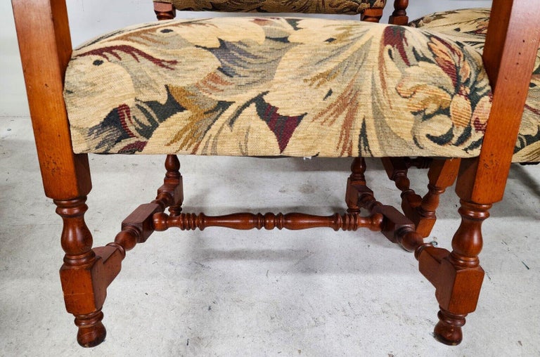 Antique Louis XIII Style French Armchairs, A Pair For Sale at 1stDibs