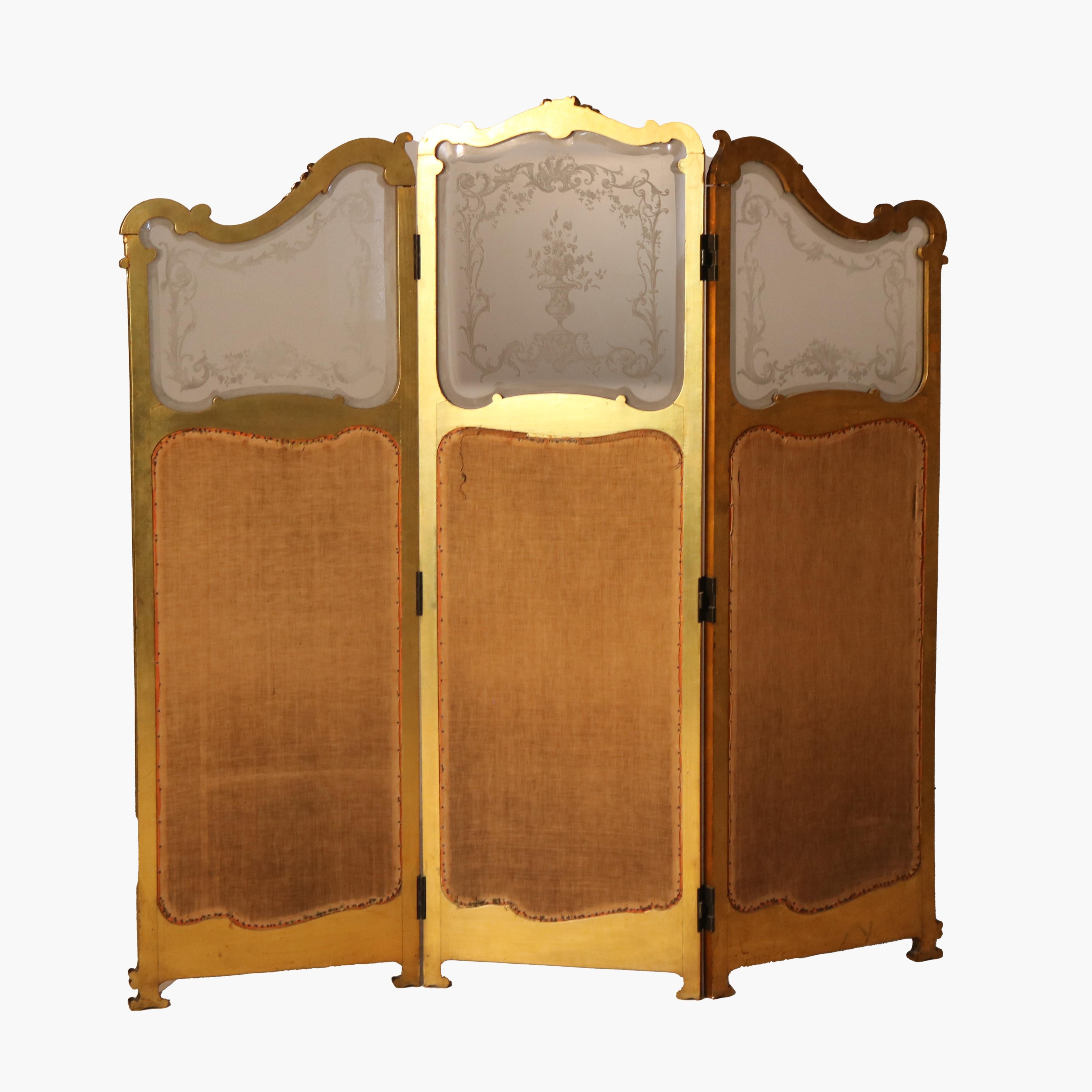 Antique Louis XIV Gilt Wood Three Panel Screen Unsigned C1890 For Sale ...